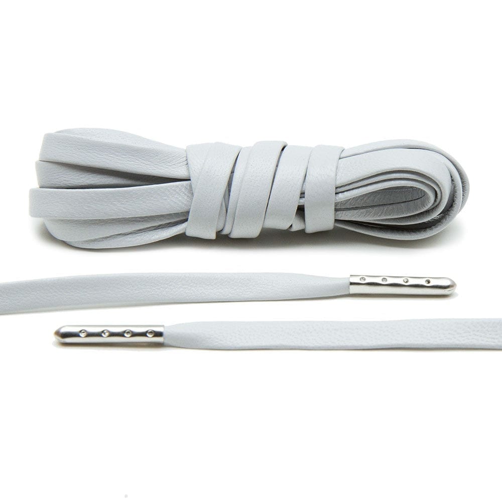 Light Grey Luxury Leather Laces - Silver Plated | Shoe Laces – Angelus ...