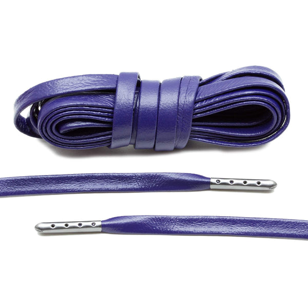 Purple Luxury Leather Laces - Gunmetal Plated | Shoe Laces – Angelus ...