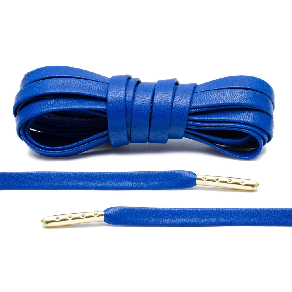Royal Blue Luxury Leather Laces - Gold Plated | Shoe Laces – Angelus ...