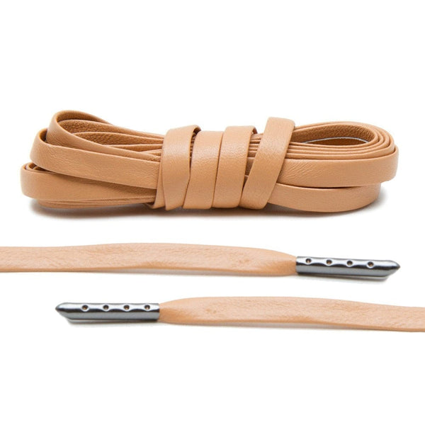 Tan Luxury Leather Laces - Gunmetal Plated | Shoe Laces – Angelus Shoe ...