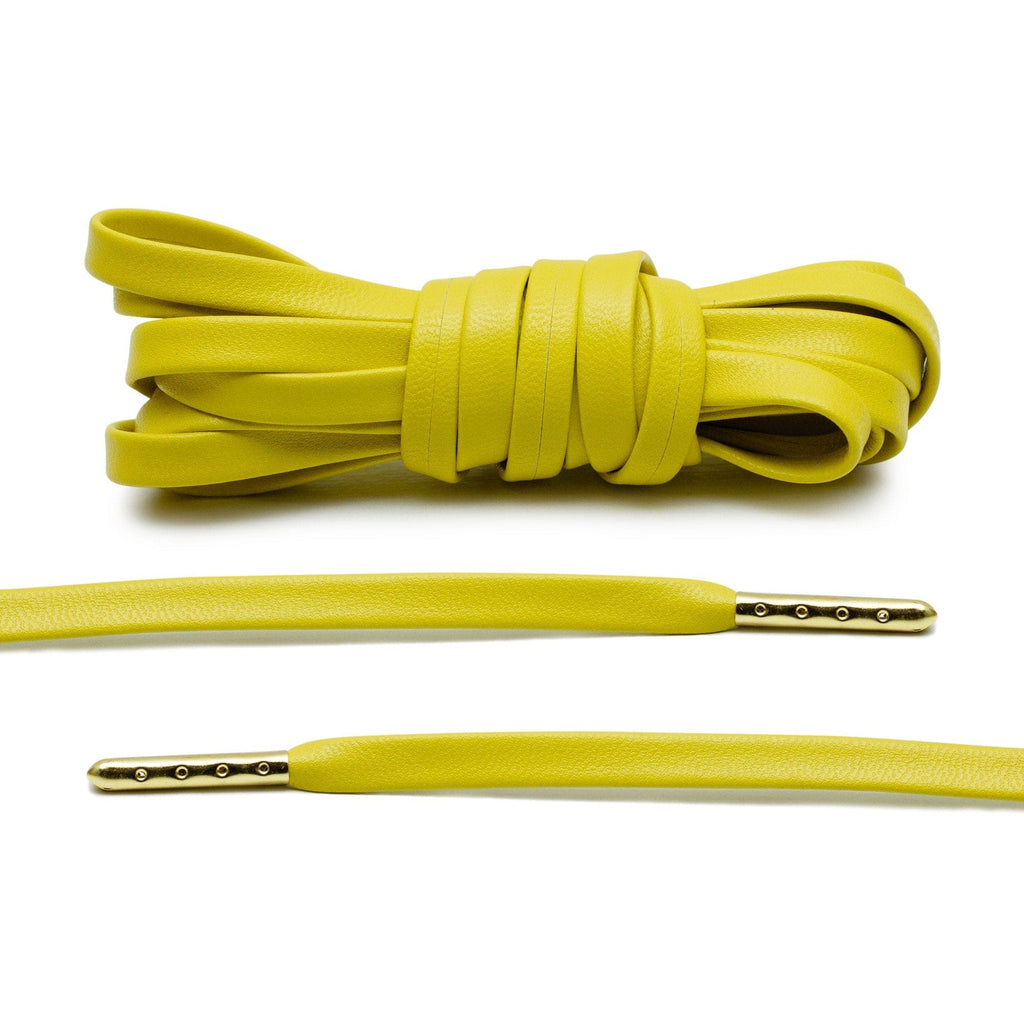 Yellow Luxury Leather Laces - Gold Plated | Shoe Laces – Angelus Shoe ...