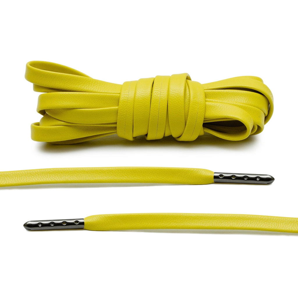 Yellow Luxury Leather Laces - Gunmetal Plated | Shoe Laces – Angelus ...