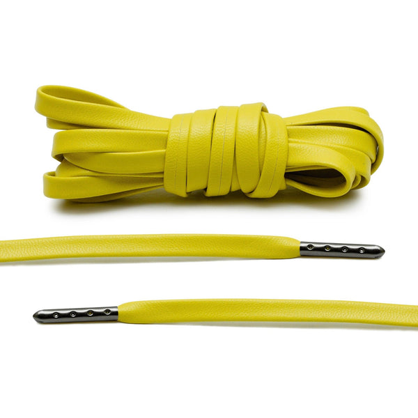 Yellow Luxury Leather Laces - Gunmetal Plated | Shoe Laces – Angelus ...
